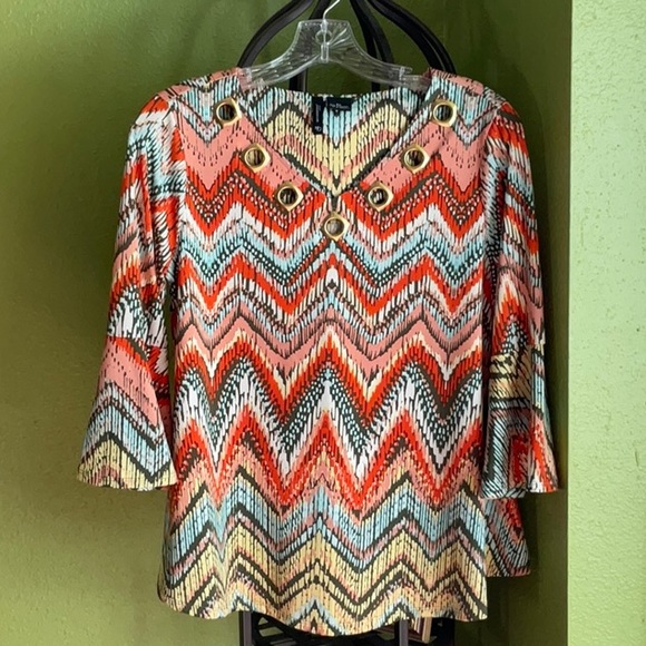 new directions | Tops | New Direction Multi Colored Top With Gold Metal ...